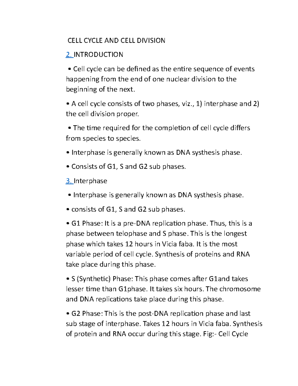 CELL Cycle AND CELL Division - Computer Fundamentals and Programming - PangSU - Studocu