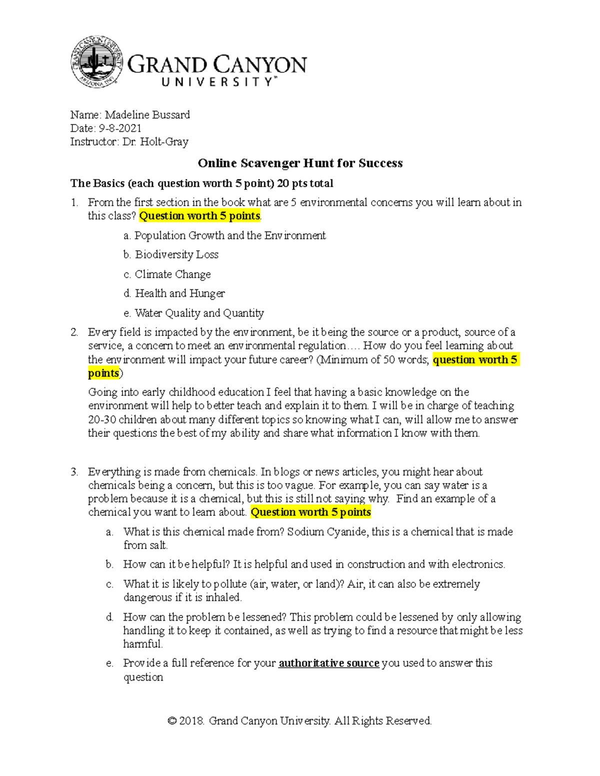 BIO-220-Online Scavenger Hunt - Name: Madeline Bussard Date: 9-8 ...