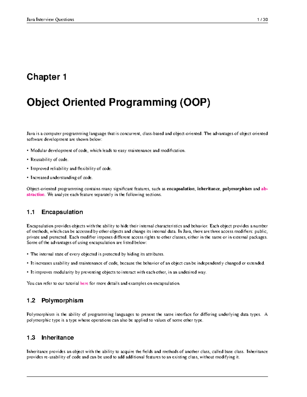 Java Interview Questions Chapter 1 Object Oriented Programming Oop 4009