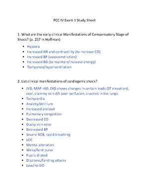 PCC IV exam 1 - Lecture notes Modules 1, 2, 3, 4, 5 - PCC IV exam 1 ...