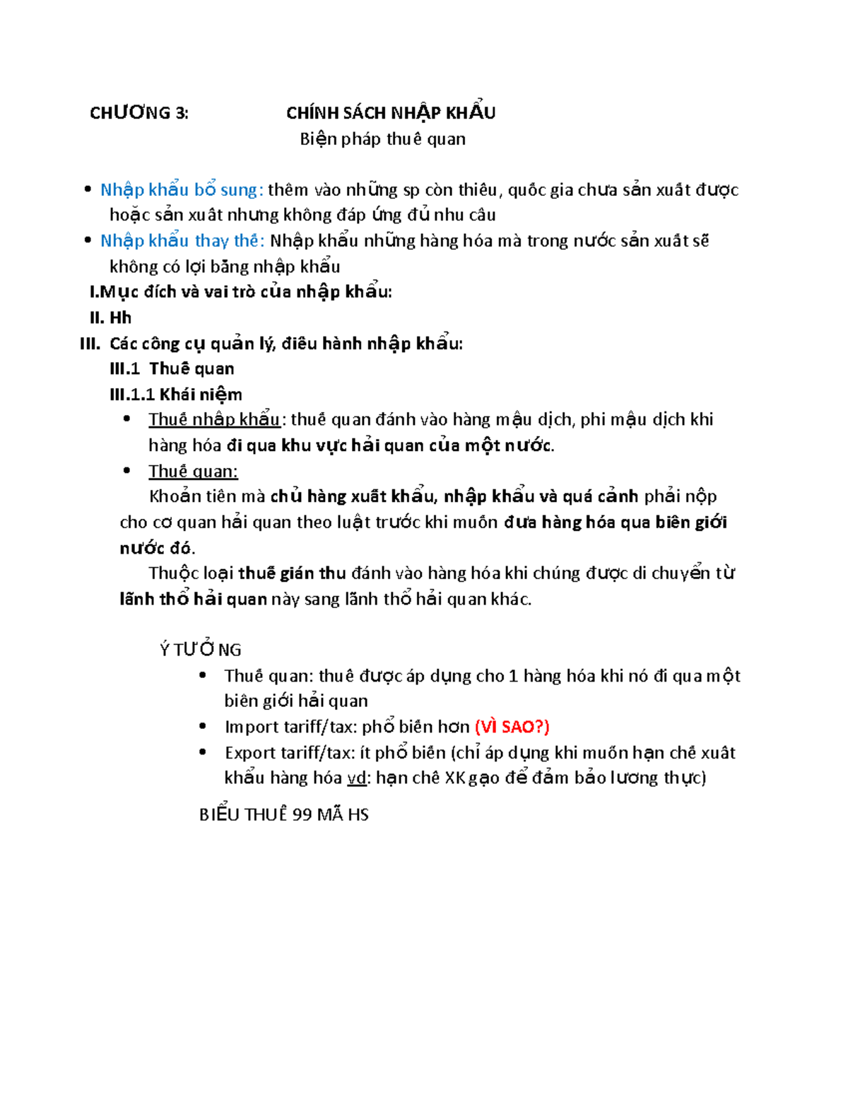 C3 vs C4 - lecture notes - CH ƯƠNG 3: CHÍNH SÁCH NH ẬP KH ẨU Bi ện pháp ...