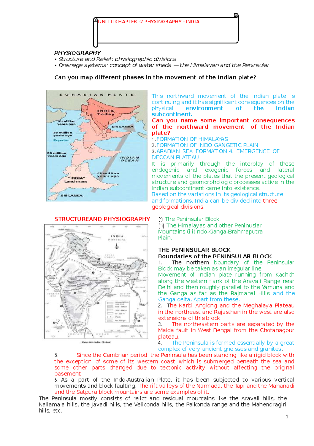 11 geography notes 18 structure and physiography - PHYSIOGRAPHY ...