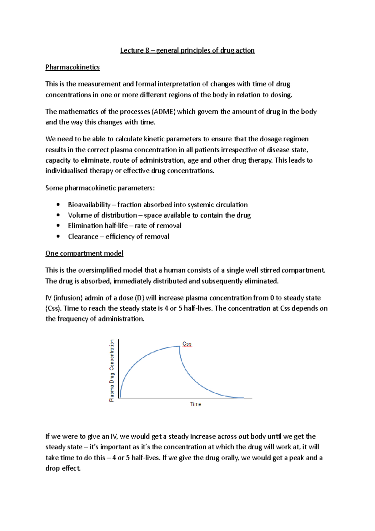 Lecture 8 - general principles of drug action - Lecture 8 – general ...
