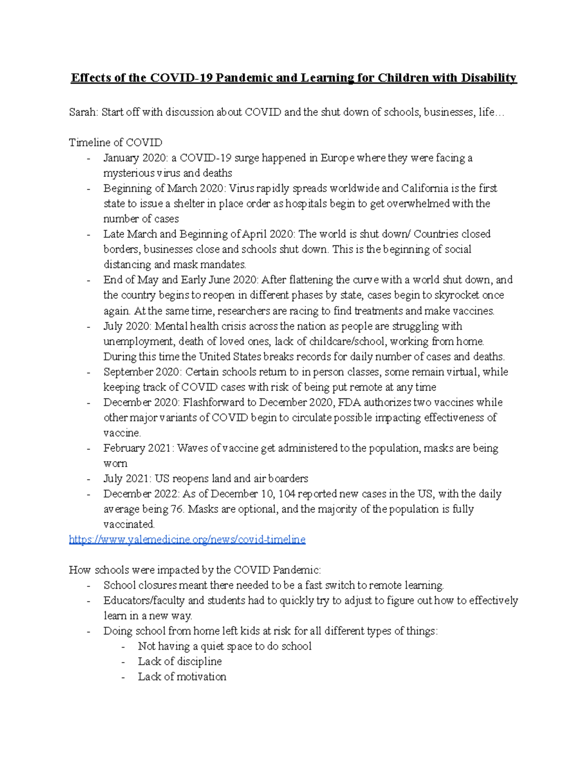 Ted Talk Script - I need money - Effects of the COVID-19 Pandemic and ...