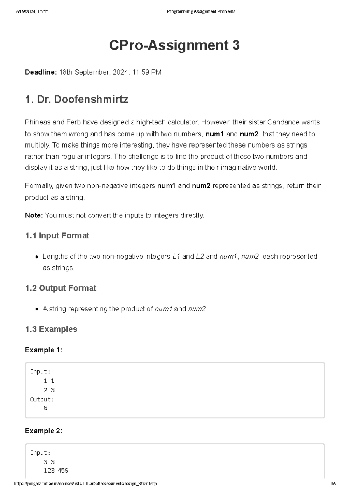 Programming Assignment Problems - CPro-Assignment 3 Deadline: 18th ...