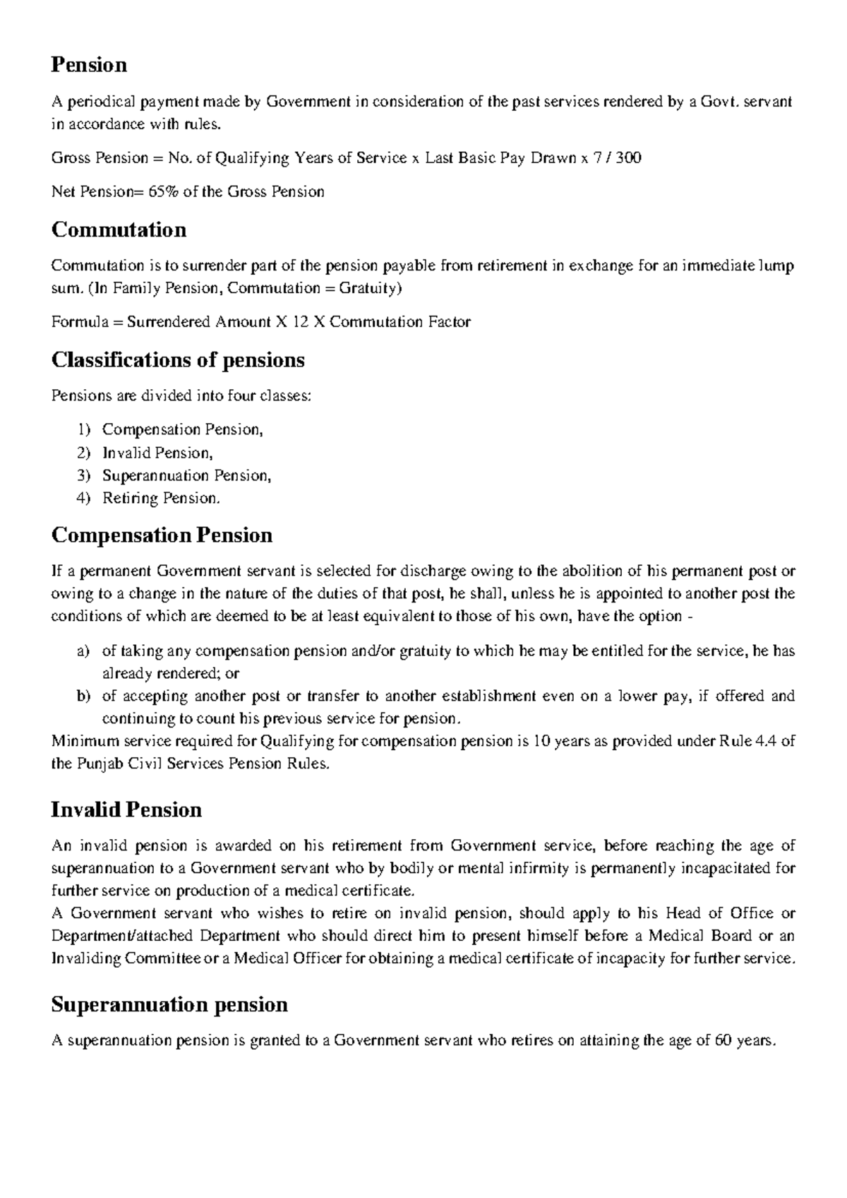 Pension - Pension A periodical payment made by Government in ...