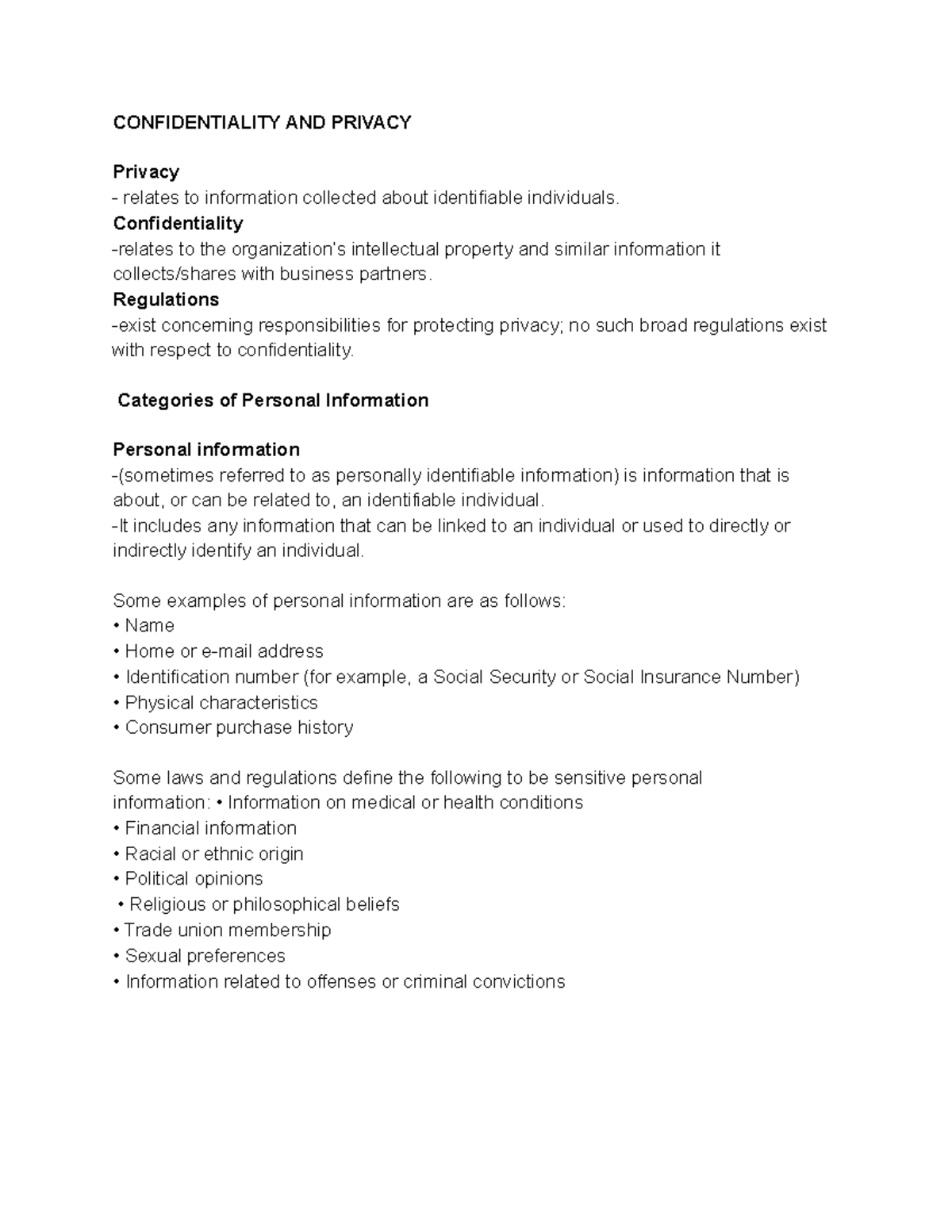 Accounting Information System Confidentiality AND Privacy - notes ...