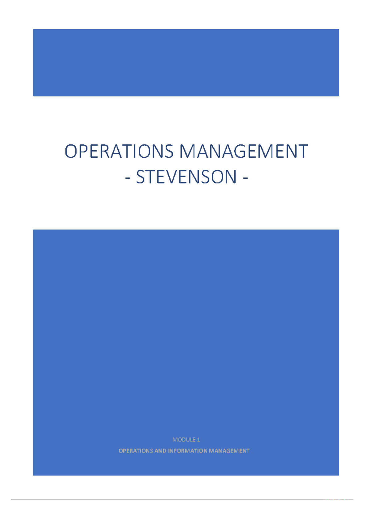 Operations-management-summary-stevenson compress - MODULE'1 ...