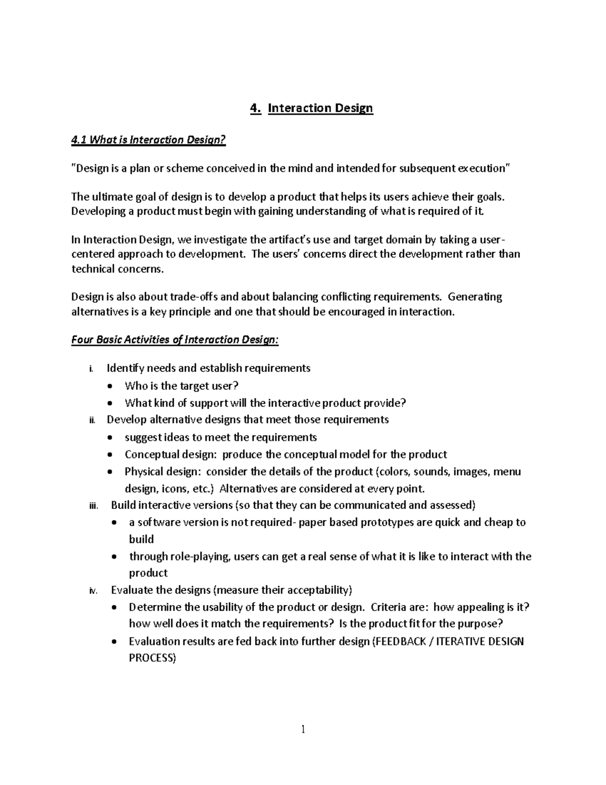 HCI lesson 4 - Interaction design - 4. Interaction Design 4 What is ...