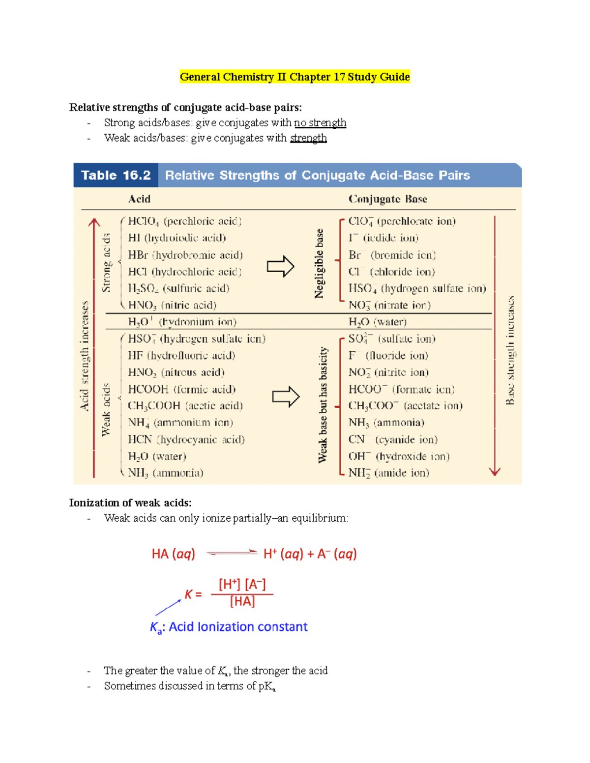 General Chemistry II Chapter 17 Study Guide Pt 25 - General Chemistry ...