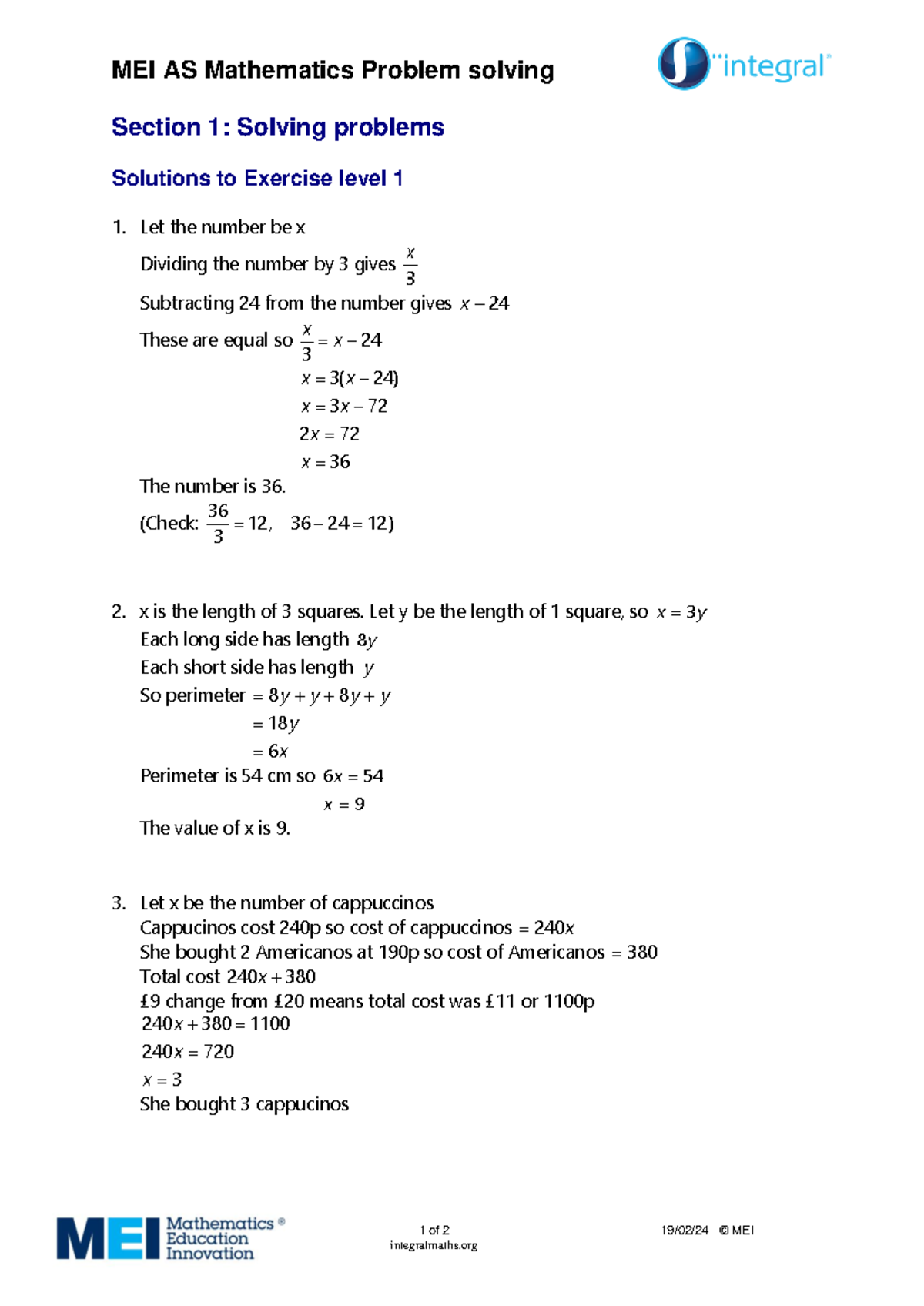 Meiaspr 1axw level 1 - exam questions for maths - MEI AS Mathematics ...