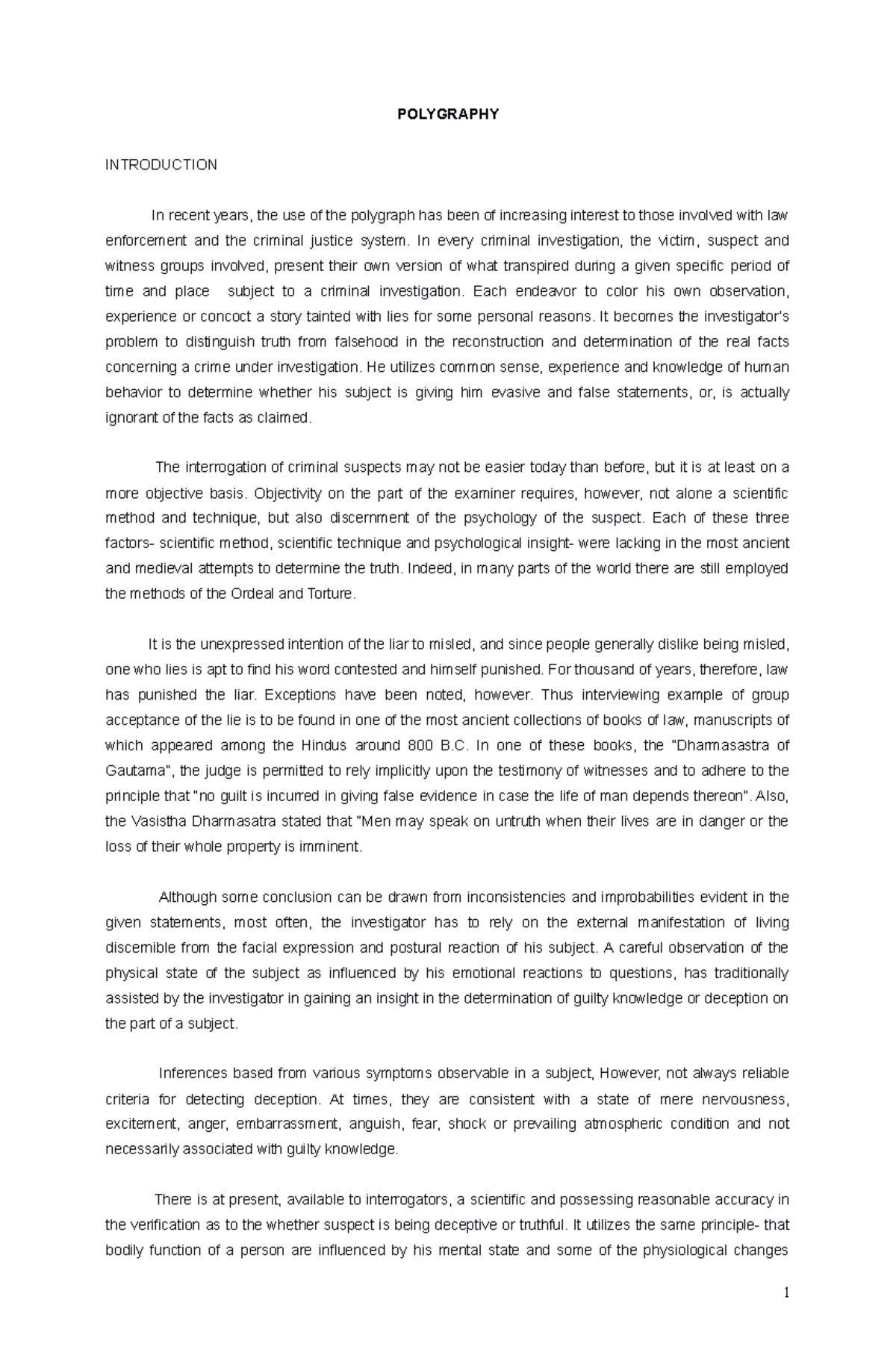 Copy of handbook on polygraph - POLYGRAPHY INTRODUCTION In recent years ...