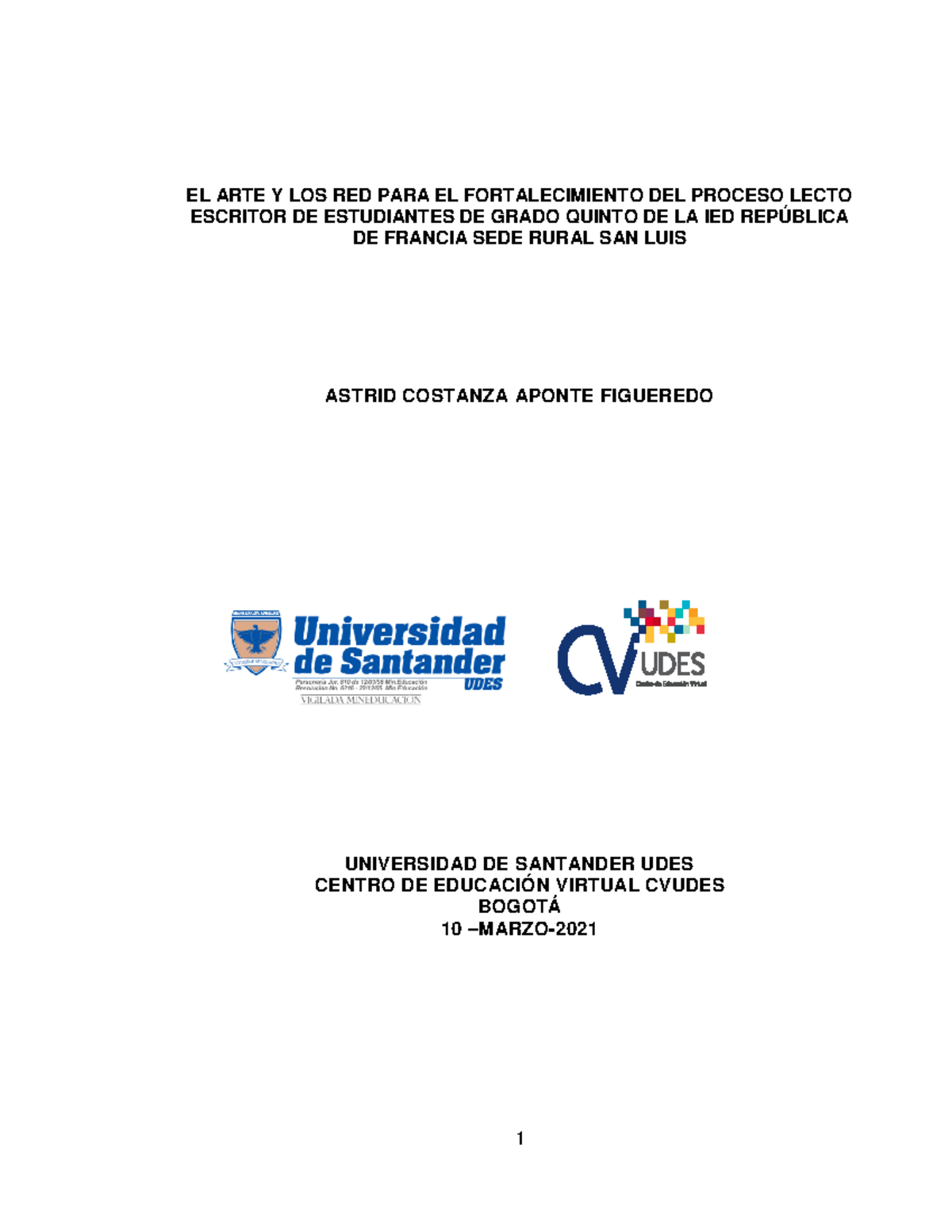 Astrid Aponte Entregable 1 - EL ARTE Y LOS RED PARA EL FORTALECIMIENTO ...