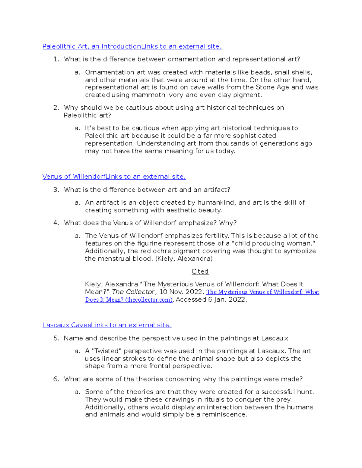 Assignment 2 - Paleolithic Art - Paleolithic Art, an IntroductionLinks ...