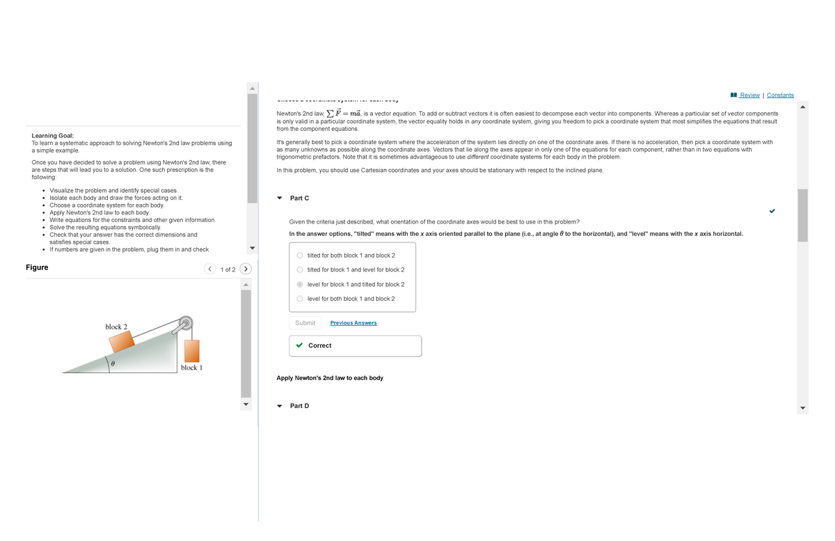 Mastering Physics Ch 04 HW - Applying Newton's 2nd Law 3 - 1 of 2 ...