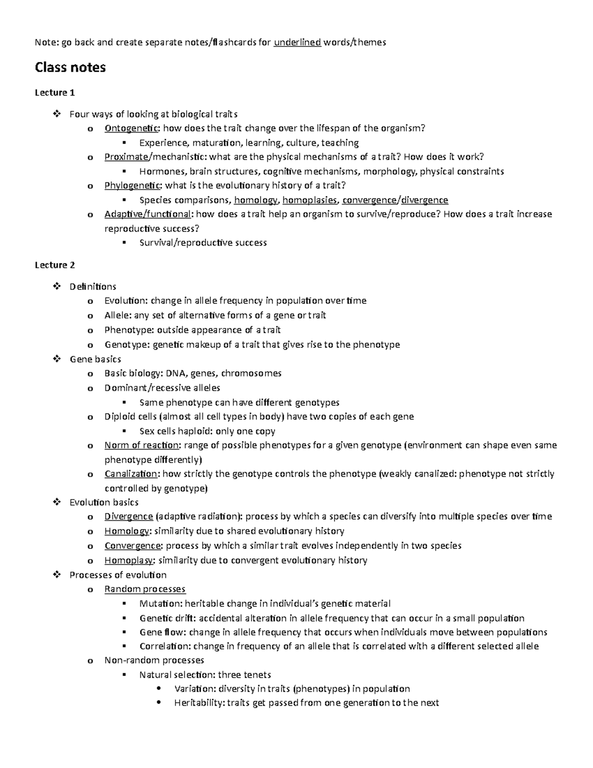 Lecture Notes, Lecture All - Note: go back and create separate for ...