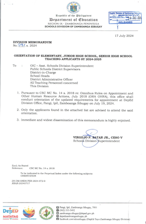 Memos FOR September 2024 - EMENIUT N1 Office of the President ...