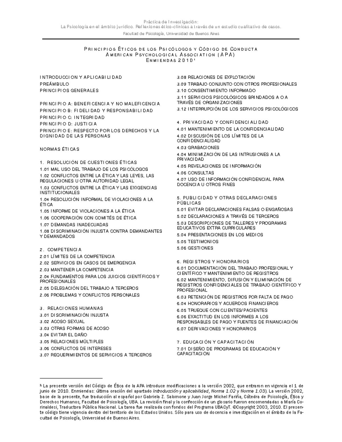 Semana 13 - Lectura - Código APA - Español - La Psicología en el ámbito ...