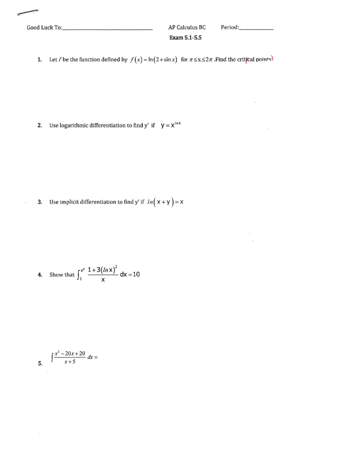 Blank Calc Test 5 - Calc Test Unit 5 - Studocu
