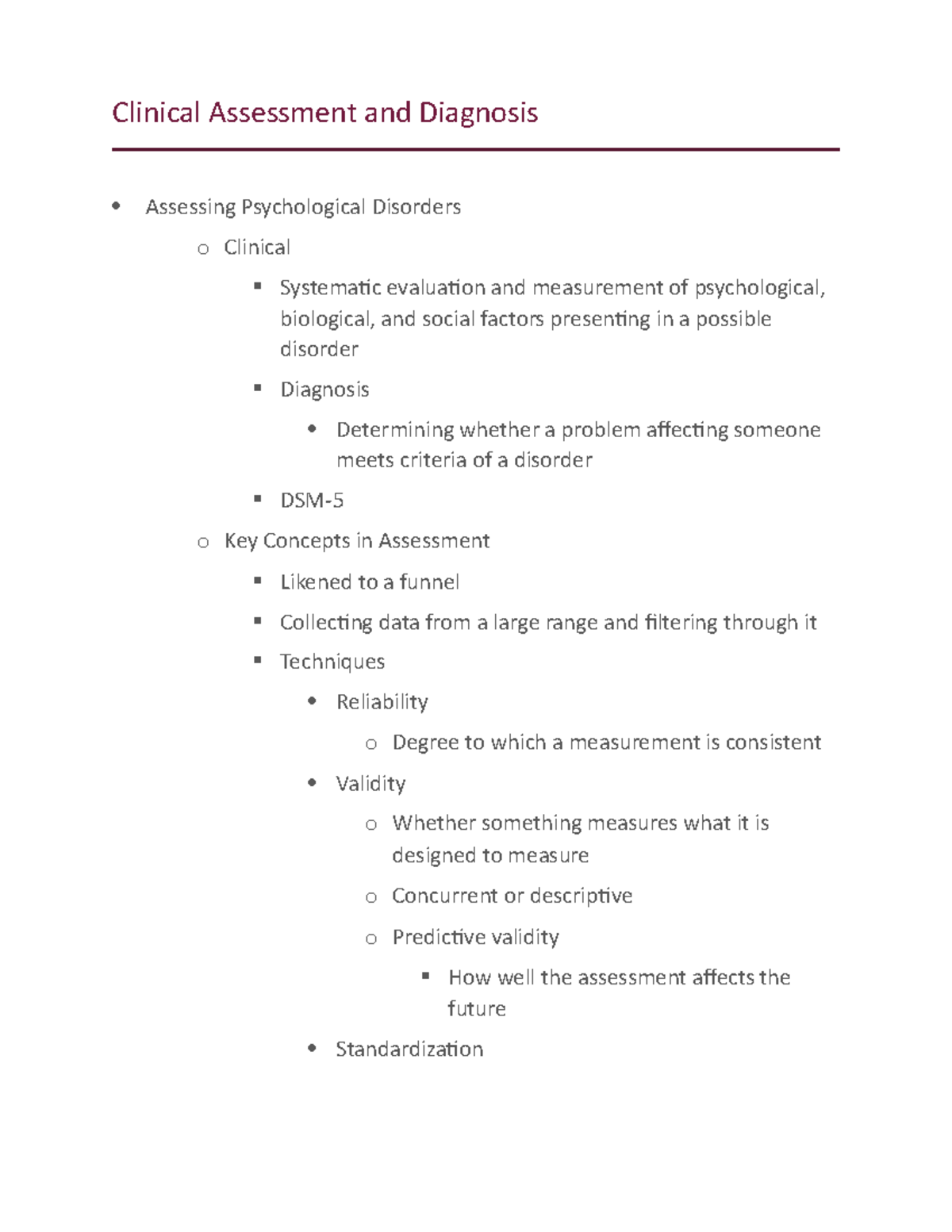 Chapter 3 Clinical Assessment and Diagnosis - Clinical Assessment and ...