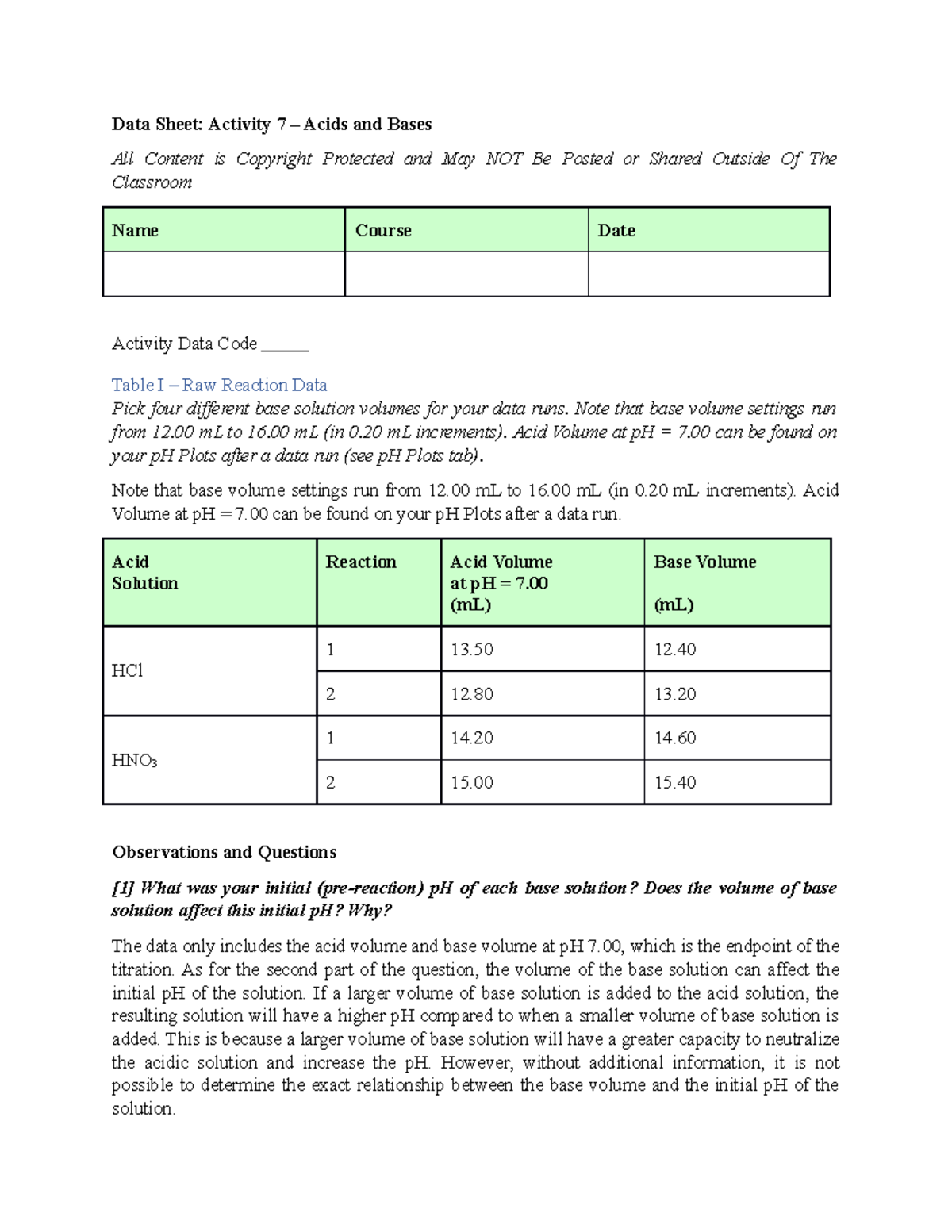 01Data Sheet - Data Sheet: Activity 7 – Acids and Bases All Content is ...