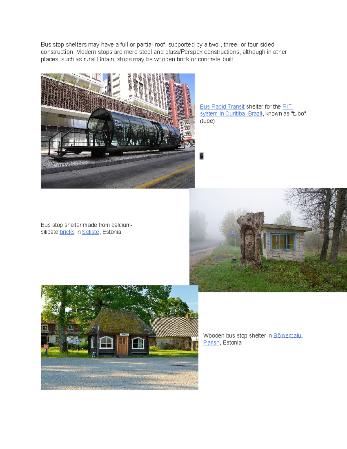 Bus stop shelters may have a full or partial roof - Modern stops are ...