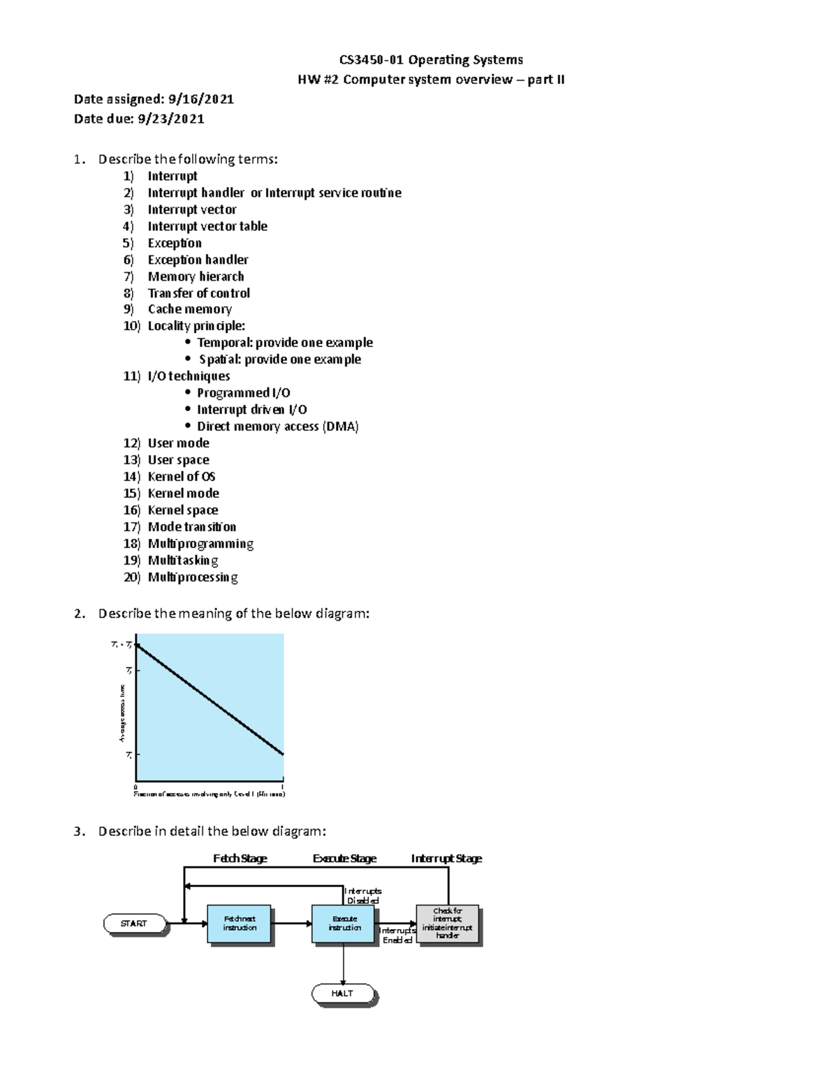 Hw 2 Computer System Overview Part Ii Cs3450 01 Operating Systems Hw 2 Computer System