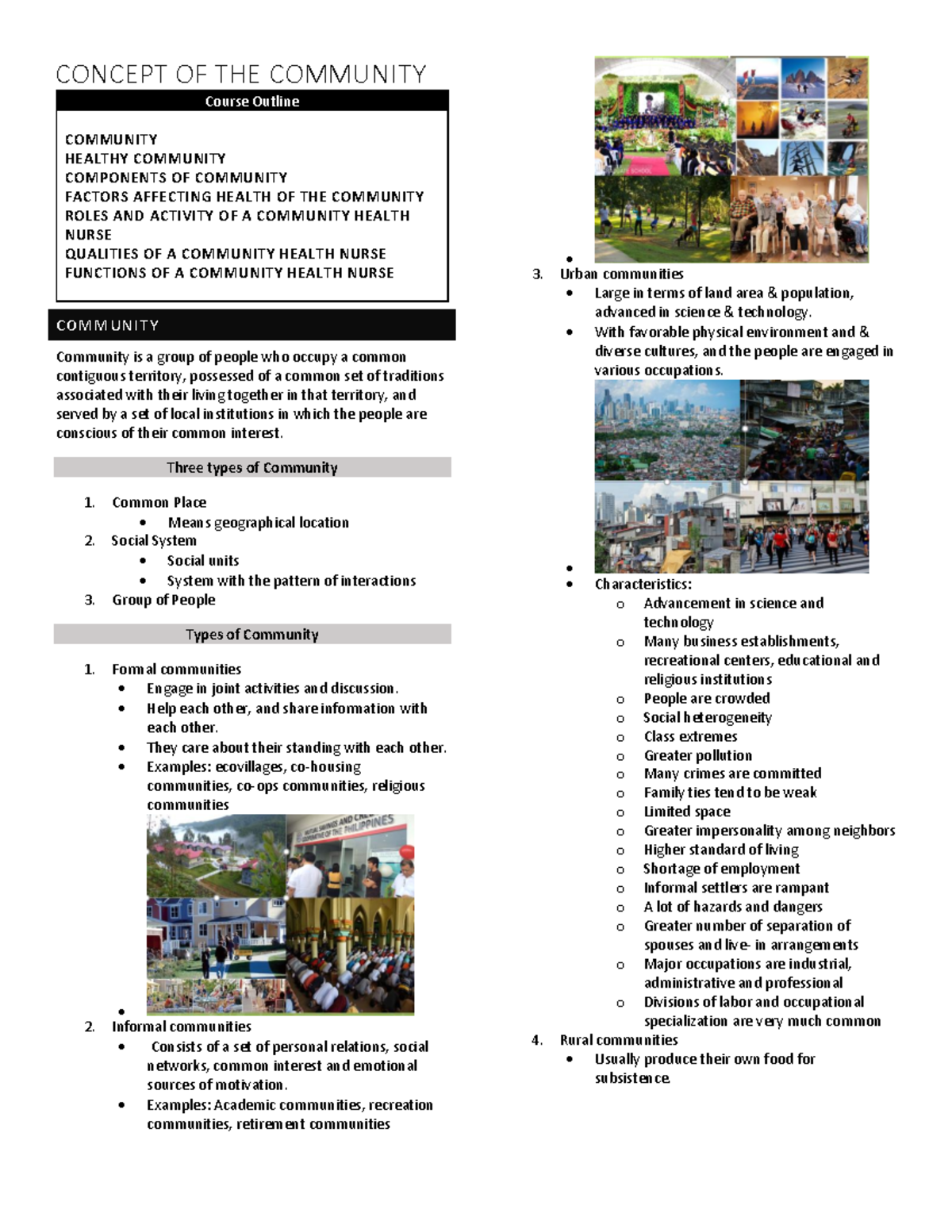 -CHN2 - 2-Concept of the Community - CONCEPT OF THE COMMUNITY Course ...