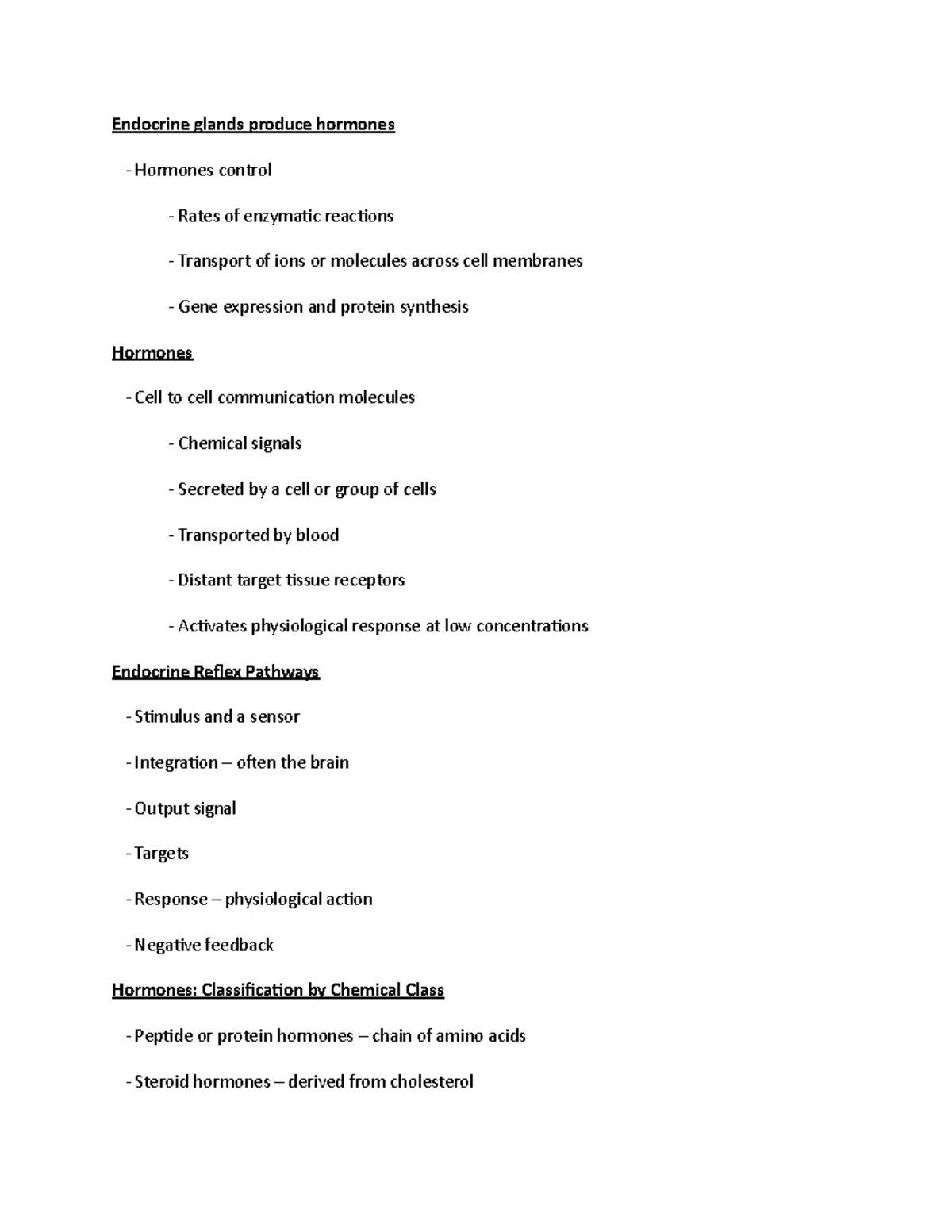 The Endocrine System - Lecture Notes - Endocrine glands produce ...