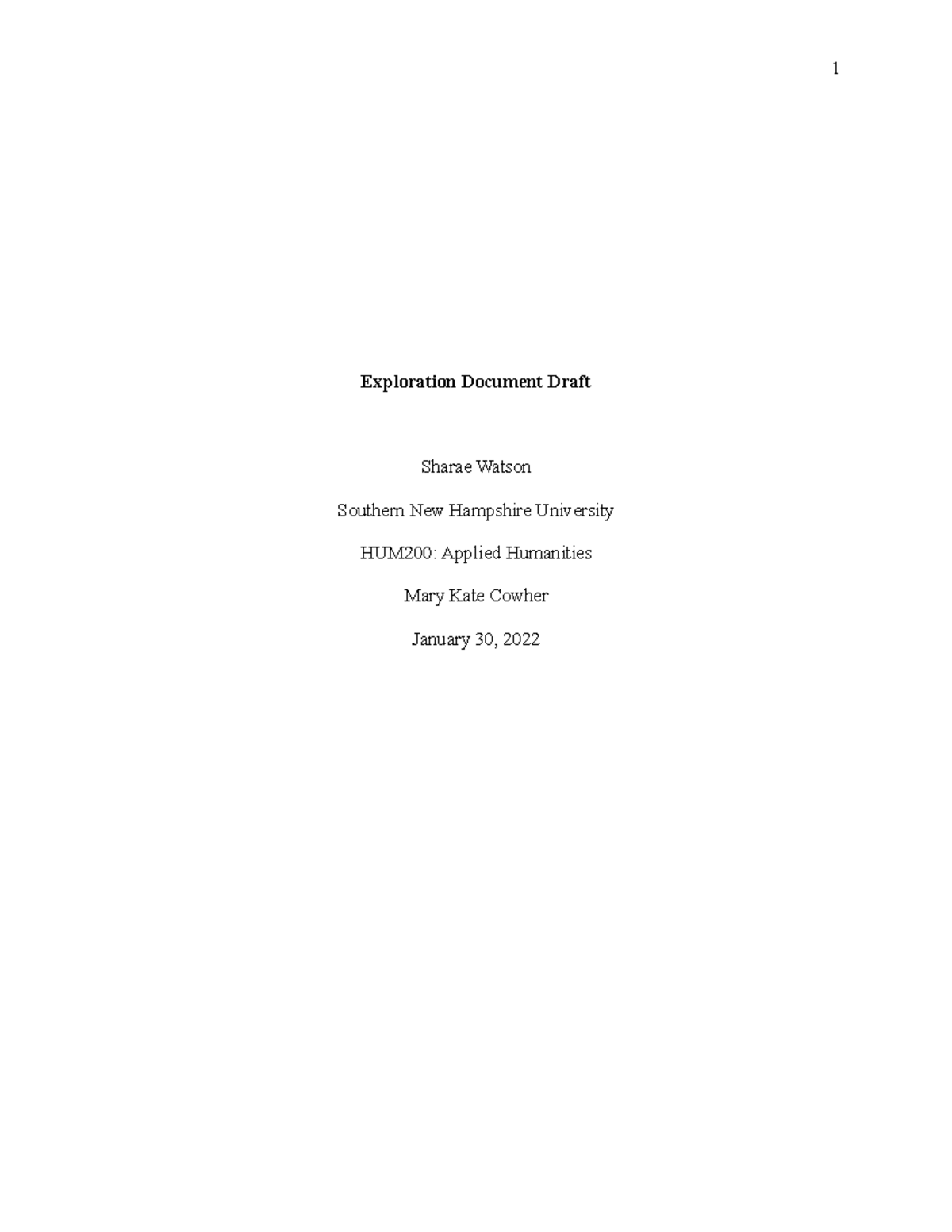 Exploration Document Draft project two - Exploration Document Draft ...