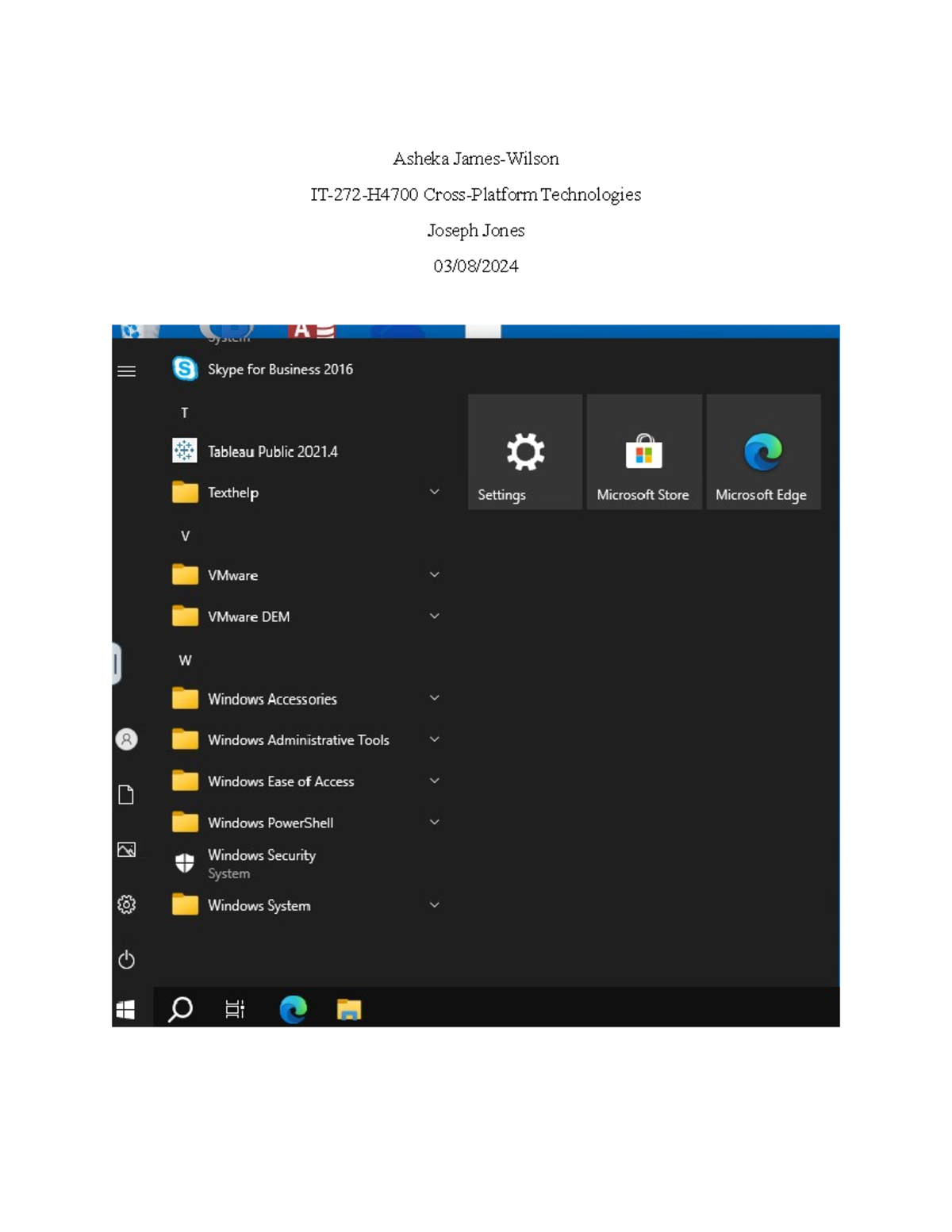 IT 272 module 1 activity - Asheka James-Wilson IT-272-H4700 Cross ...