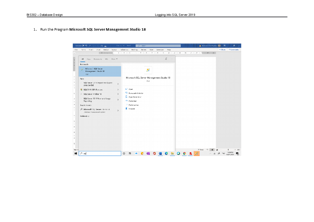 SQL Server 2019 Login Process - Run the Program Microsoft SQL Server ...