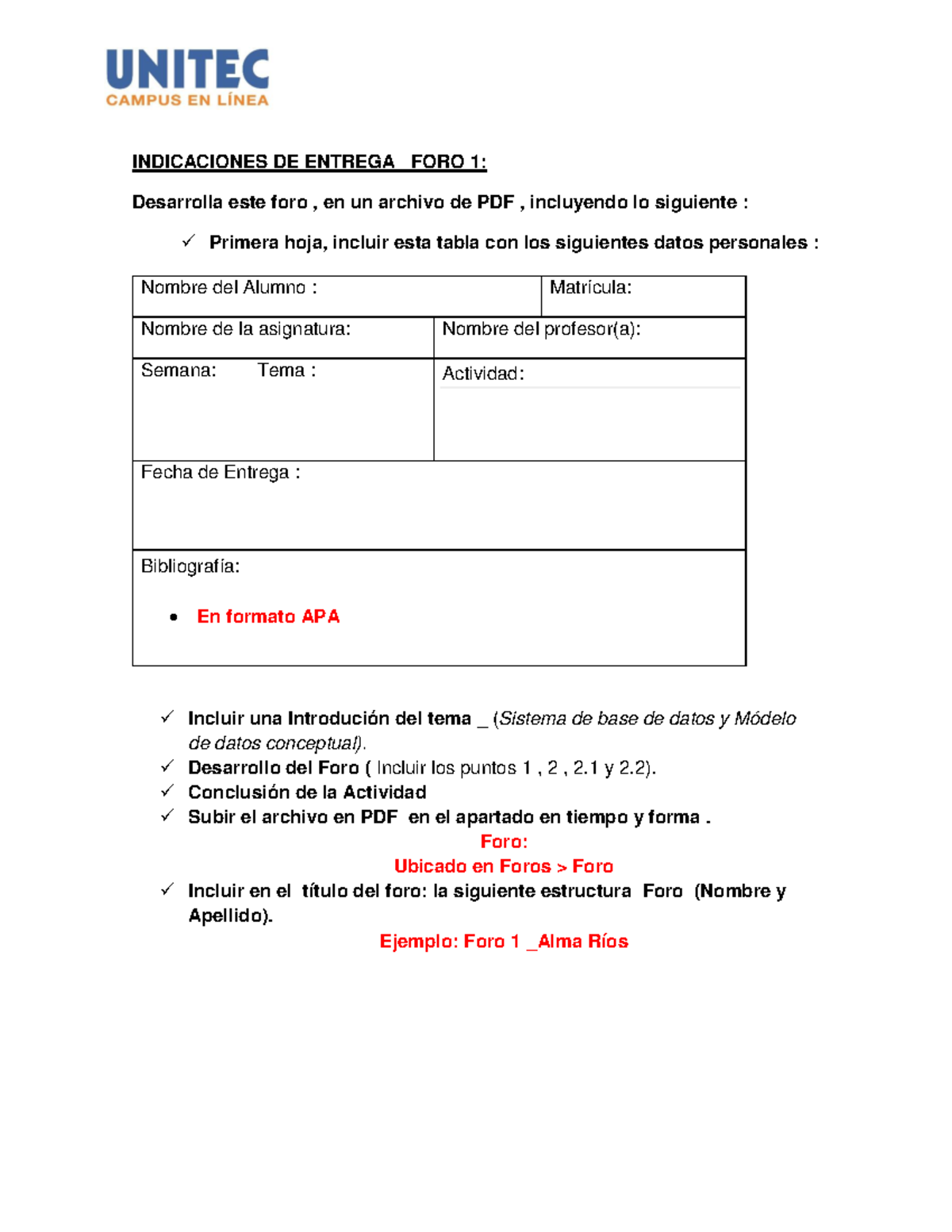 Indicaciones de Entrega Foro 1 - INDICACIONES DE ENTREGA_ FORO 1 ...
