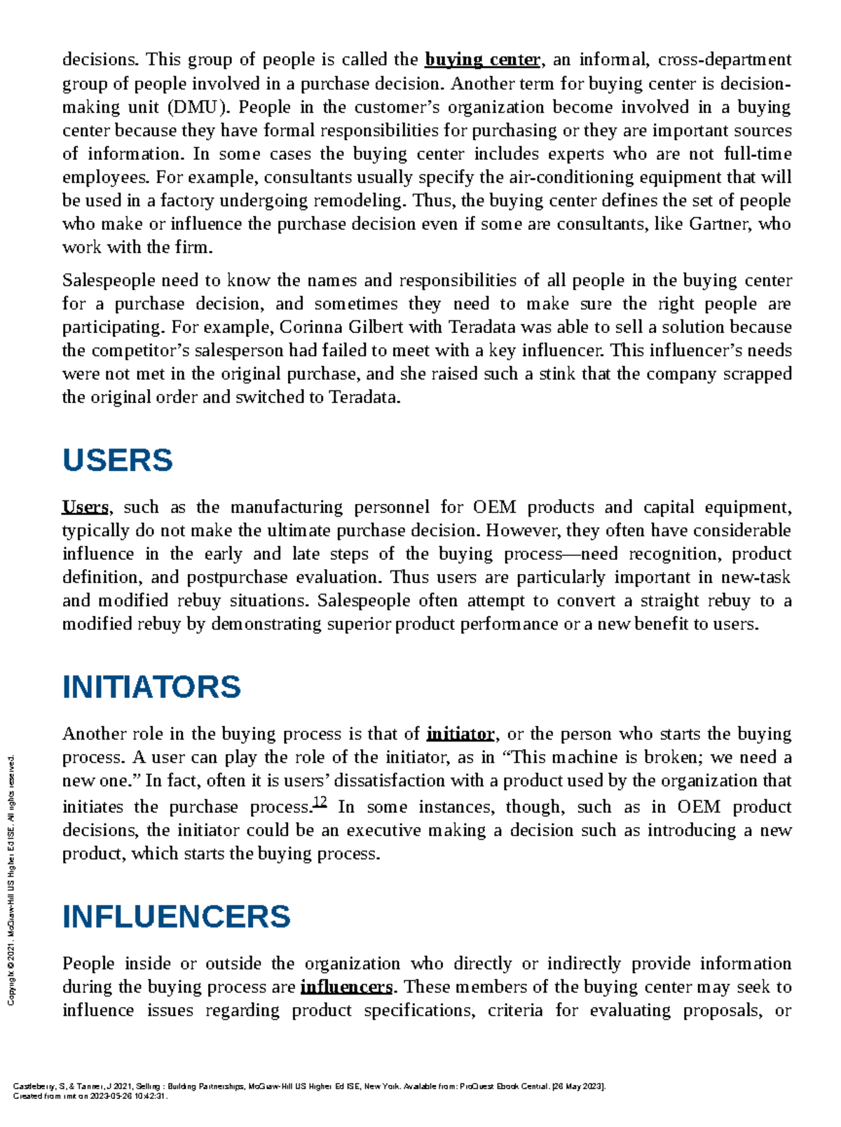 Selling Building Partnerships - (Part 1 Knowledge and Skill ...