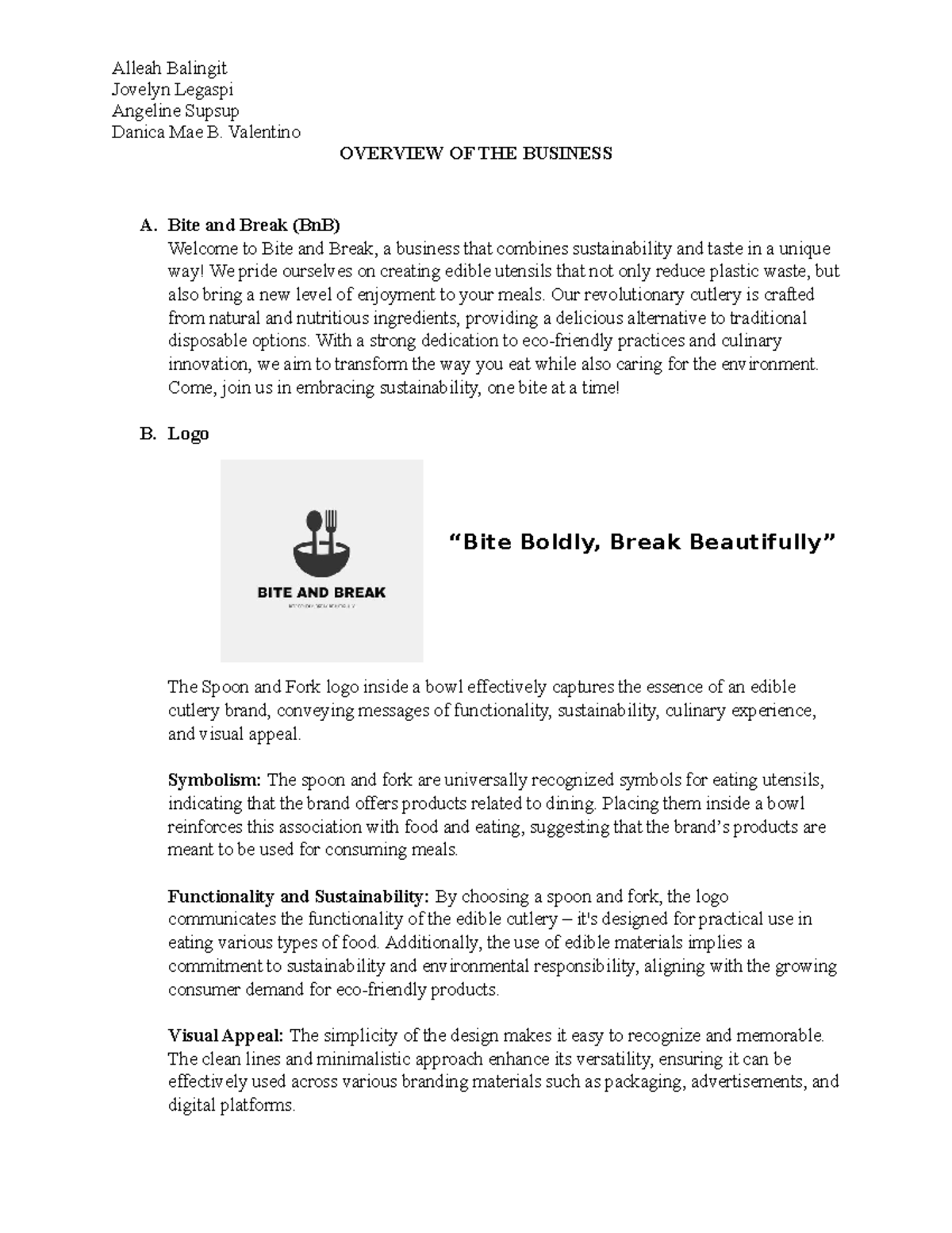 Business-PLAN Bn B - Business Plan - Jovelyn Legaspi Angeline Supsup ...