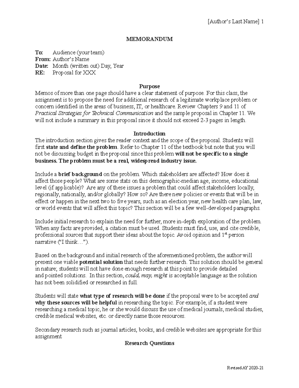 Individual Research Proposal (IRP) Template - [Author’s Last Name] 1 ...