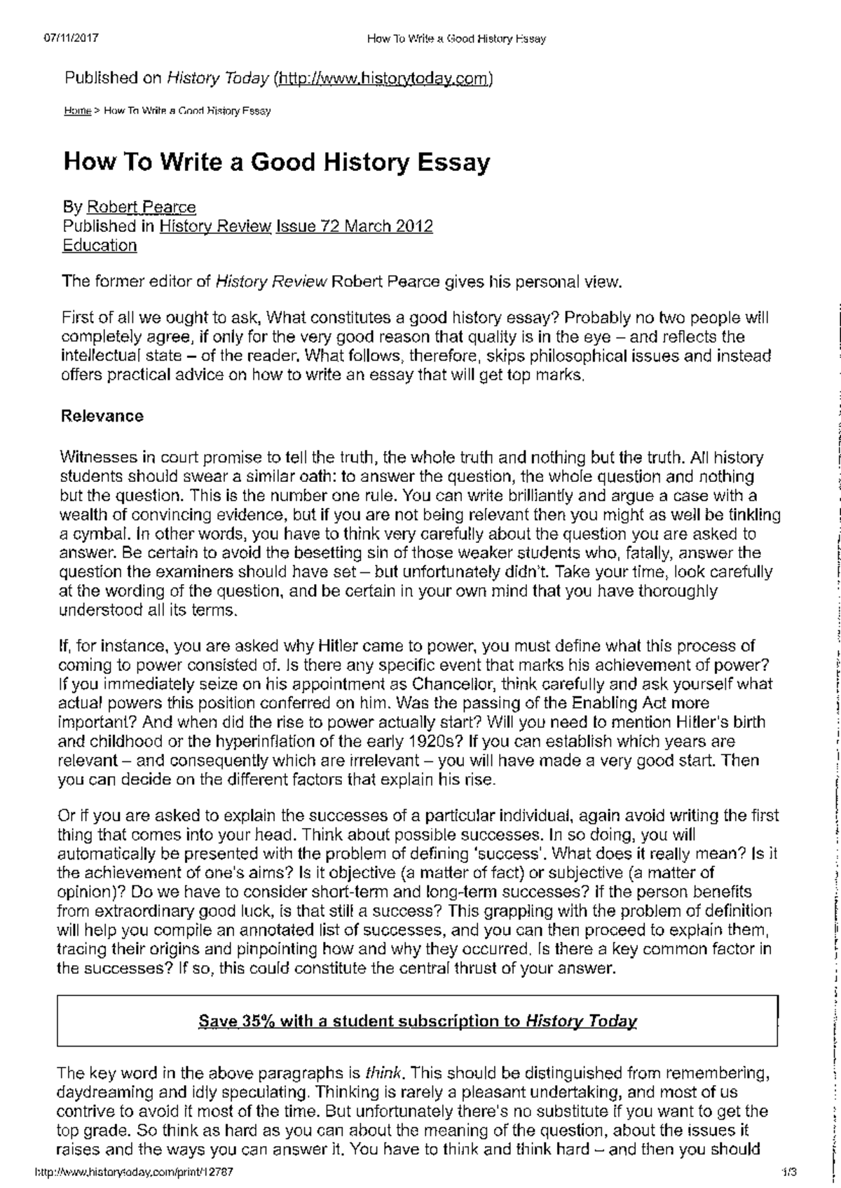 1. HW - How to write a good essay - Studocu