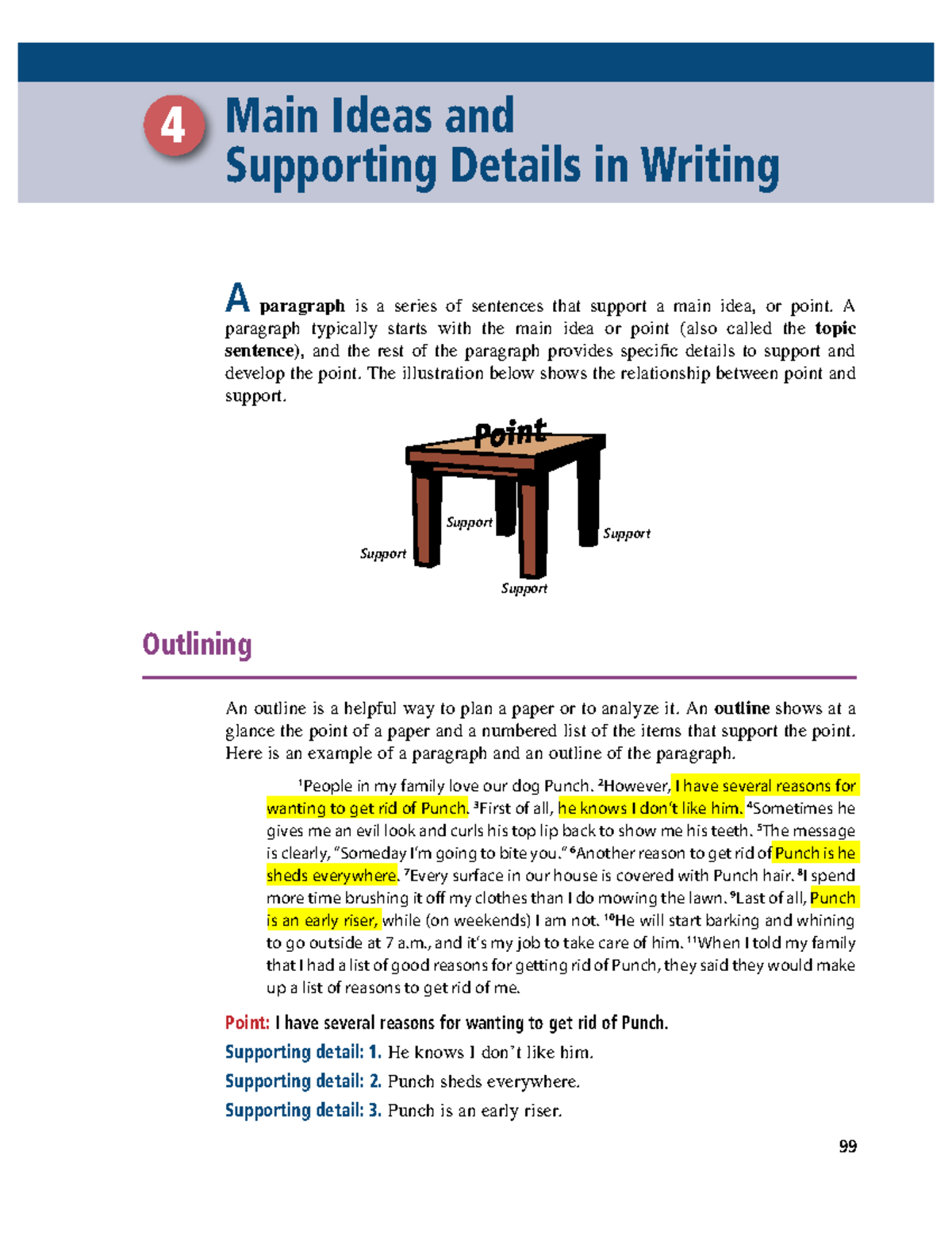 Practice Supporting details - 99 Main Ideas and Supporting Details in ...