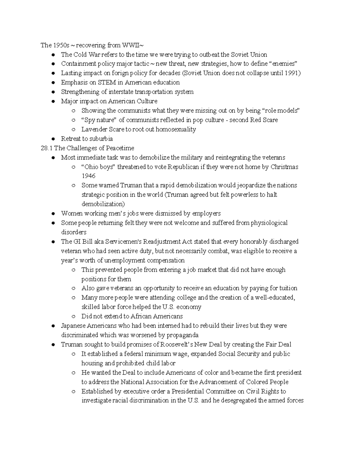 Module 9 1950s - The 1950s ~ recovering from WWII~ The Cold War refers ...