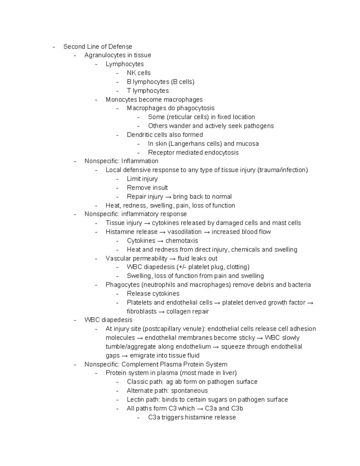 10 9 19 Notes - Dr. Jacqueline Pal - Second Line of Defense ...