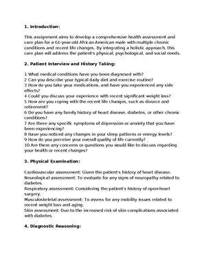 V Sim Ahmed DA - vSim Health Assessment Case 10: Rashid Ahmed ...