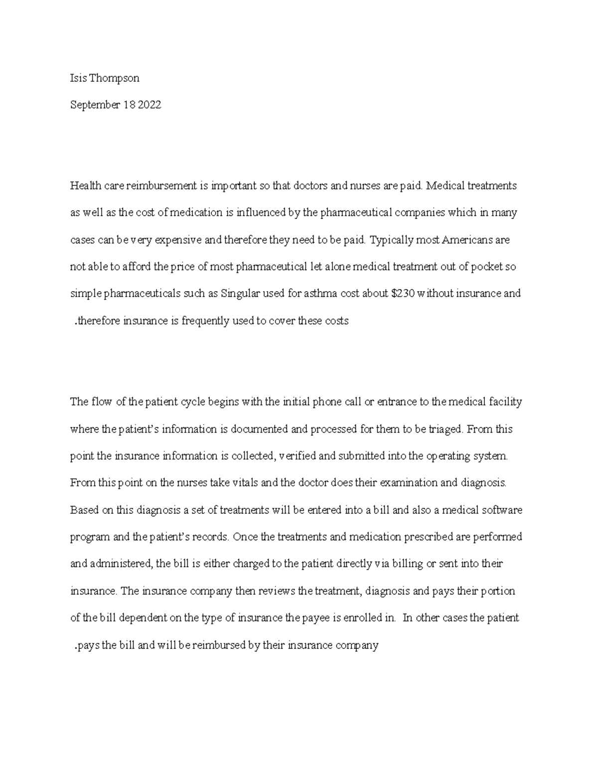 1Assign - Module 3 assignment - Isis Thompson September 18 2022 Health ...