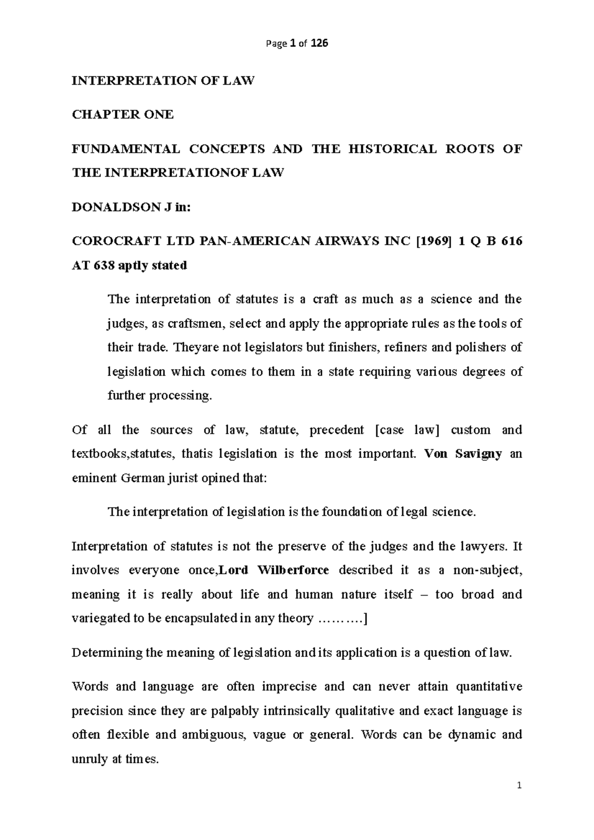 Interpretation of law Notes 2015 - INTERPRETATION OF LAW CHAPTER ONE ...