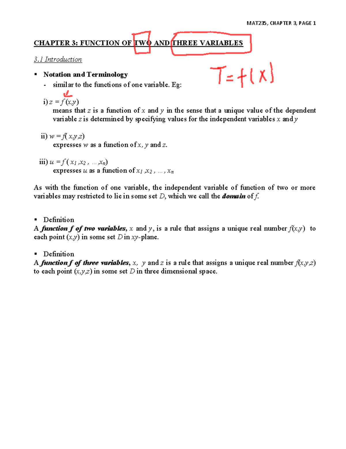 Chapter 3 Function OF TWO AND Three Variables -Repaired - CHAPTER 3: FUNCTION OF TWO AND THREE ...