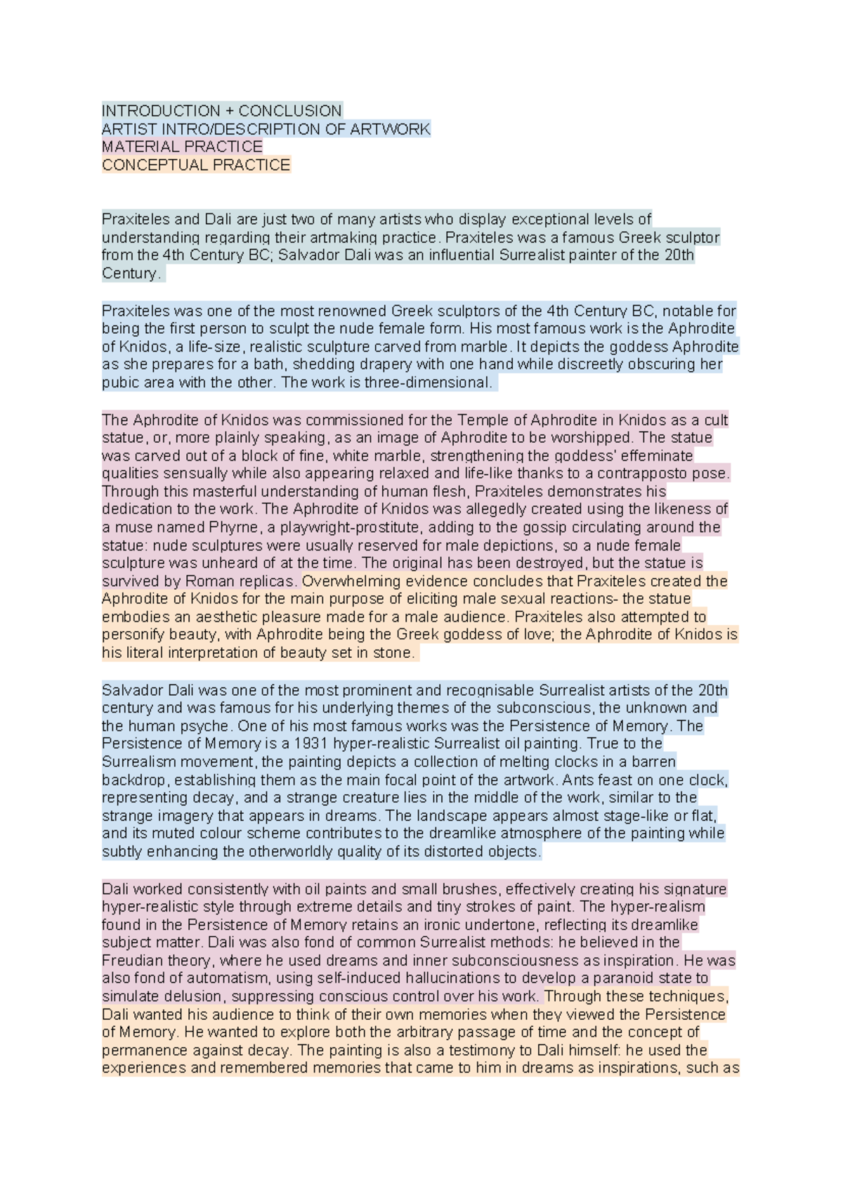 Year 11 Visual Arts Essay - INTRODUCTION + CONCLUSION ARTIST INTRO ...