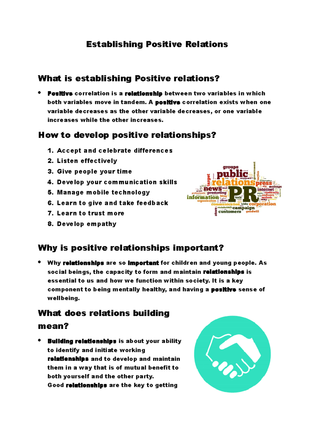 Moral project Ghazi - jsut anyhting - Establishing Positive Relations ...