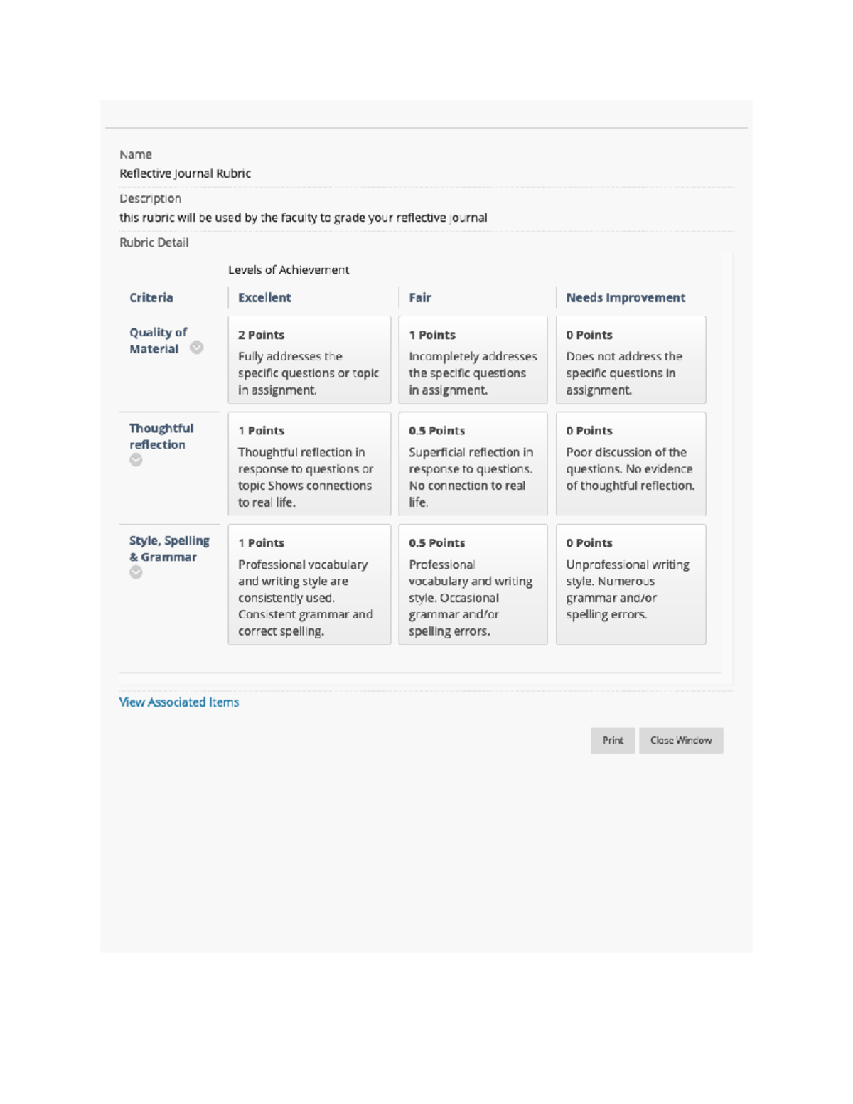 Reflective Journal Rubric - POL 39 - Studocu