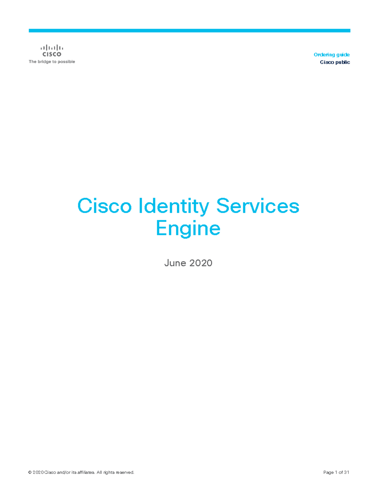 Cisco ISE Ordering Guide June 2020 - Cisco Identity Services Engine ...