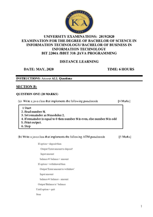 J AVA Practical TVET Sample - ©2024 TVET CDACC Page 1 of 2 061306T4CSC ...