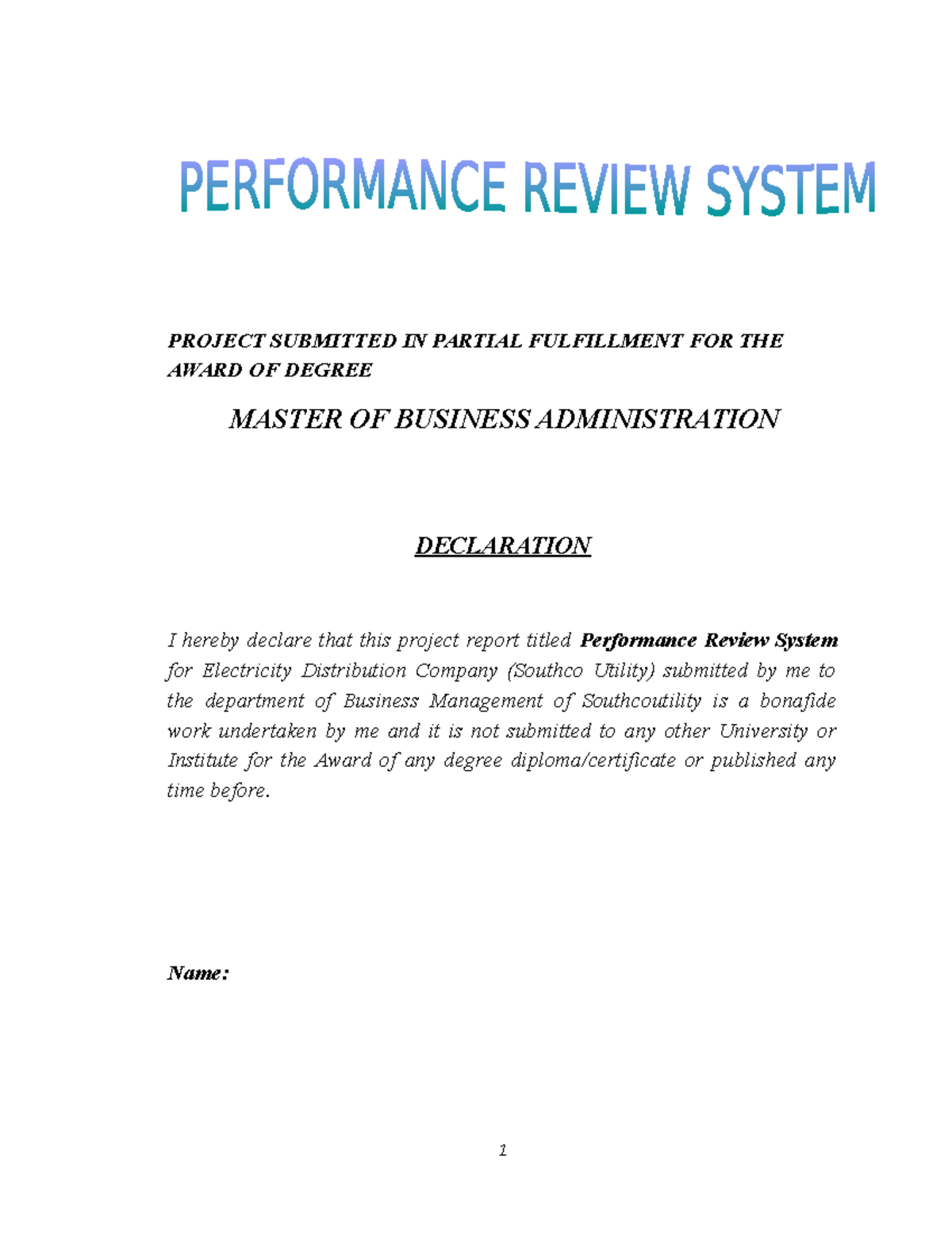 275150762 Performance Review System Mba Hr Project Www students 3k com ...
